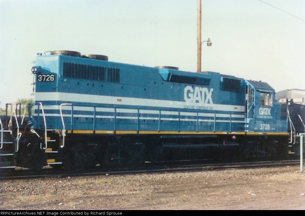 GATX 3726 (GP38-2 reblt from GP40) Leased to UP